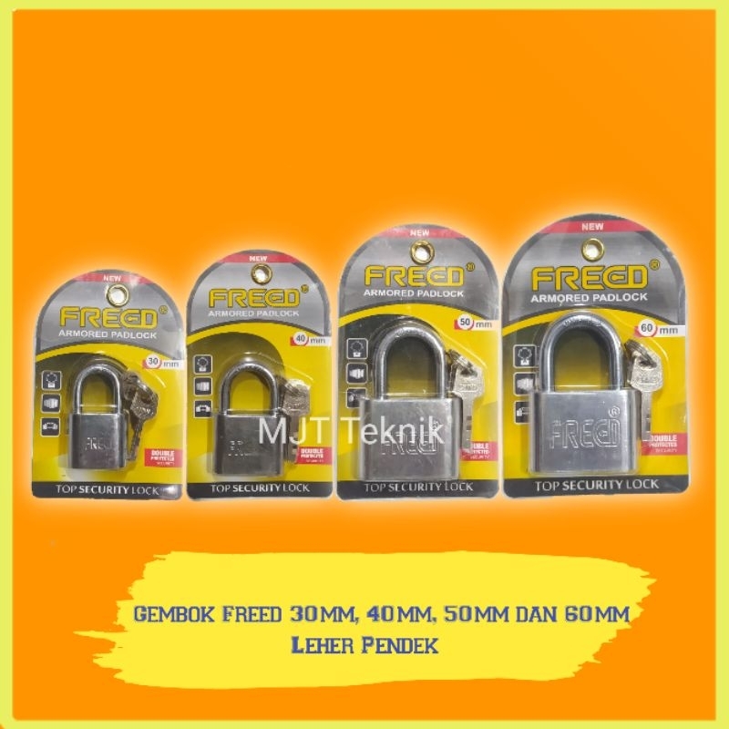 Jual Gembok Freed Ukuran 30mm, 40mm, 50mm dan 60mm Leher Pendek Asli ...