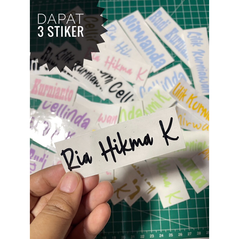 Jual Cutting Stiker Nama Custom Tulisan Sticker Tempel Label Binder ...