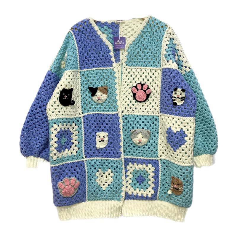 Jual CUSTOM CHARACTER CROCHET CARDIGAN / cardigan rajut karakter ...