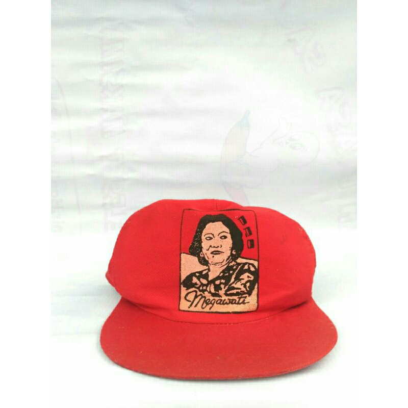 Jual Topi kampanye pdip vintage, dengan illustrasi wajah ketua umumnya ...