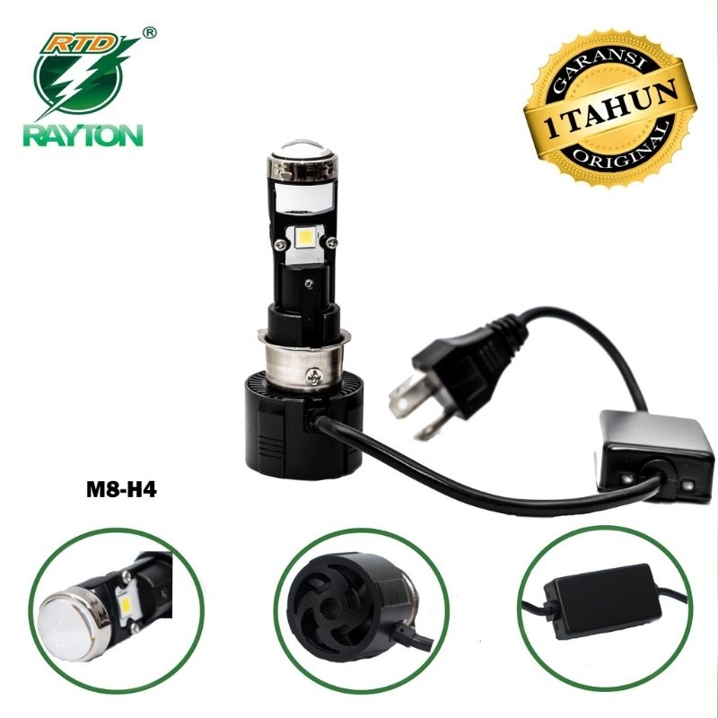Jual LAMPU UTAMA LED RTD M8 PROJECTOR MINI H6 H4 HS1 CUT OFF MOTOR ...