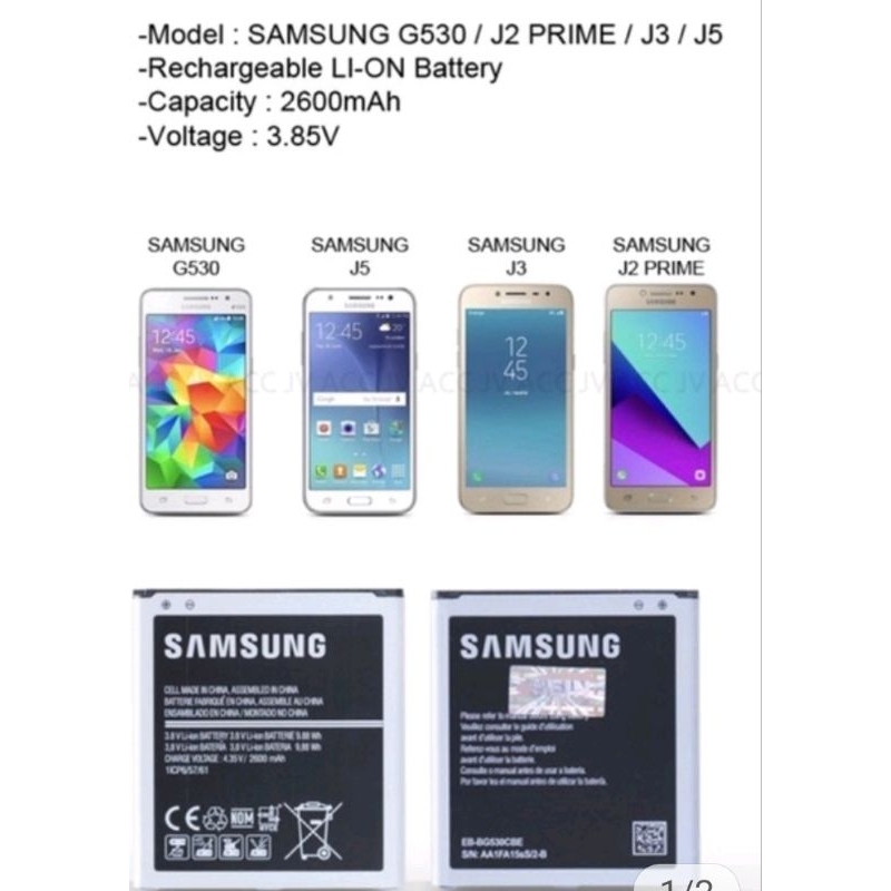 Jual Baterai Samsung ORIGINAL J2 PRIME J3 pro J5 J2 2016 GRAND PRIME G530 G531 | Shopee Indonesia
