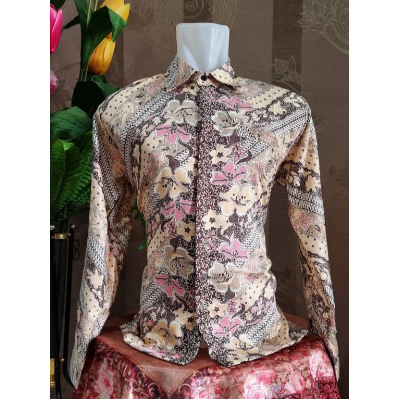Jual (COD) BAJU BATIK PESTA / BAJU BATIK LENGAN PANJANG / BAJU BATIK ...