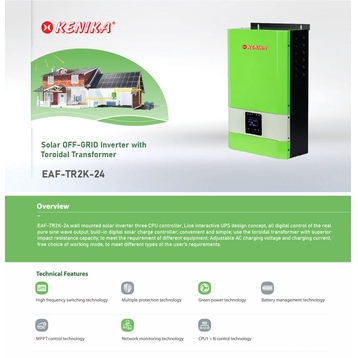Jual KENIKA SOLAR INVERTER 24V 2000W HYBRID OFF-GRID TRAFO TOROIDAL ...