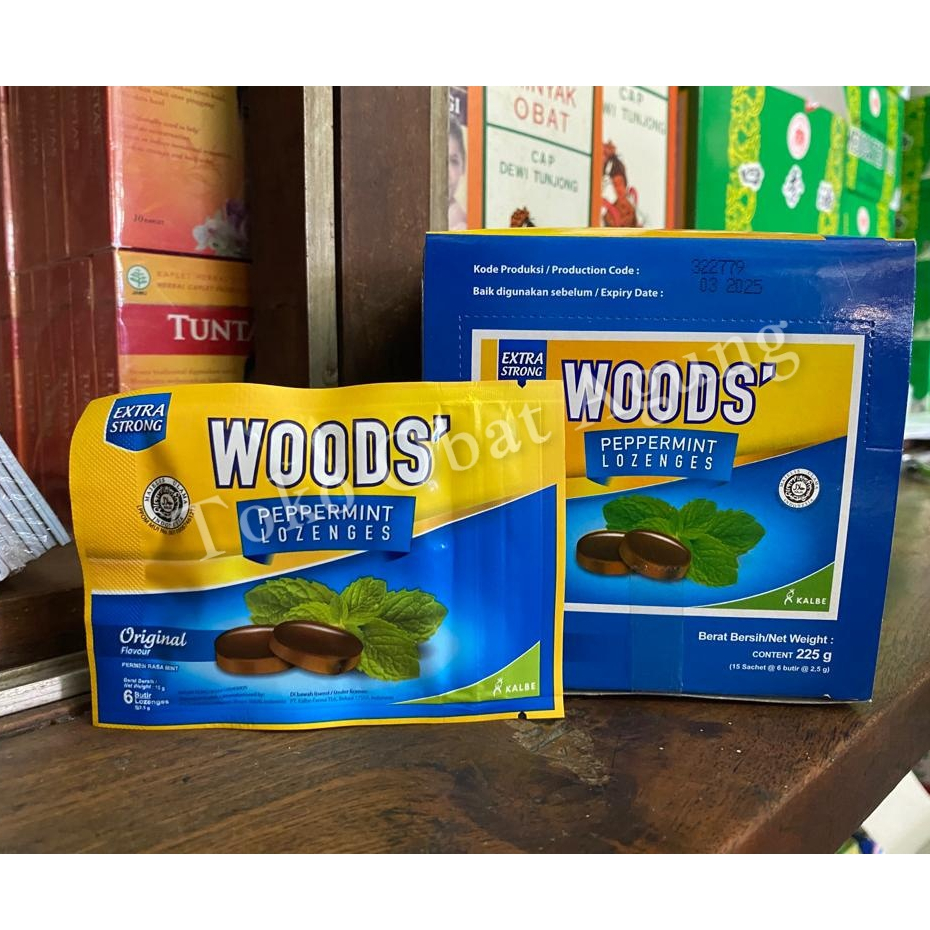 Jual Woods Peppermint Lozenges Original (1 Sachet Isi 6 Butir). Pelega ...