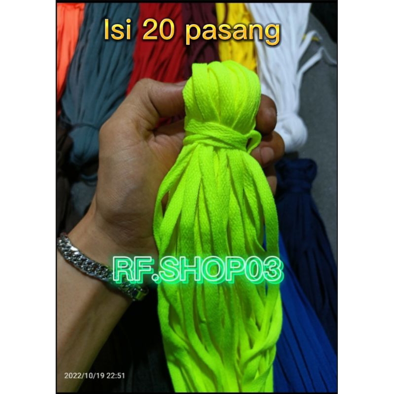 Jual (PAKET 20 PASANG) GROSIR GUDANG TALI SEPATU GEPENG/TALI PIPIH ISI ...