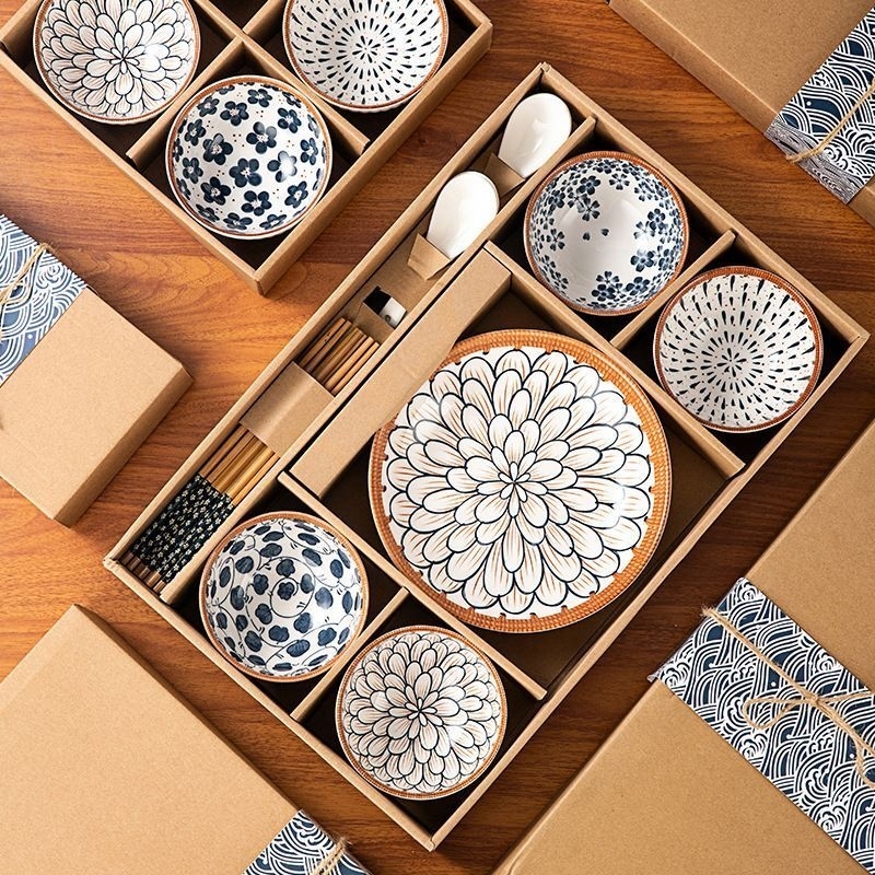 Jual Hampers mangkuk isi 14pc/Mangkuk set isi 14pc hand painted ...