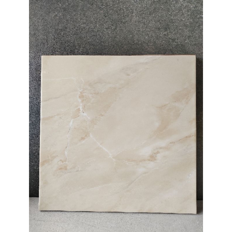 Jual Keramik LANTAI 40x40 GLOSSY MOTIF MARMER CREAM BEIGE MARBLE SALUR ...