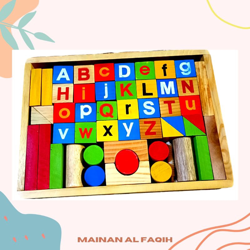 Jual Mainan Edukatif Anak Susun Balok Meronce Huruf / Mainan Susun ...