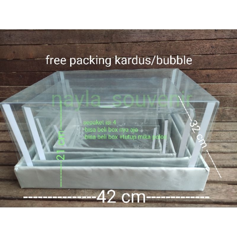 Jual box polos sepaket isi 4 & tutup mika polos (isi 4) | Shopee Indonesia