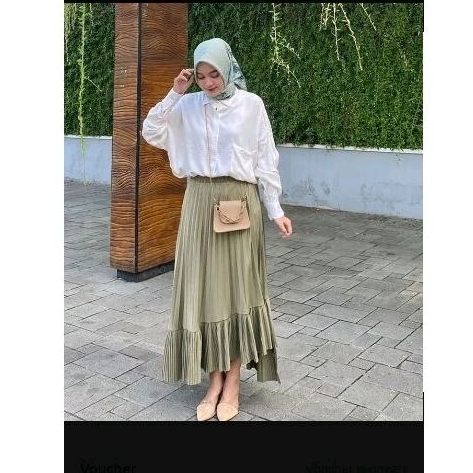Jual ROK PLISKET UMPAK SUSUN KEKINIAN | Shopee Indonesia