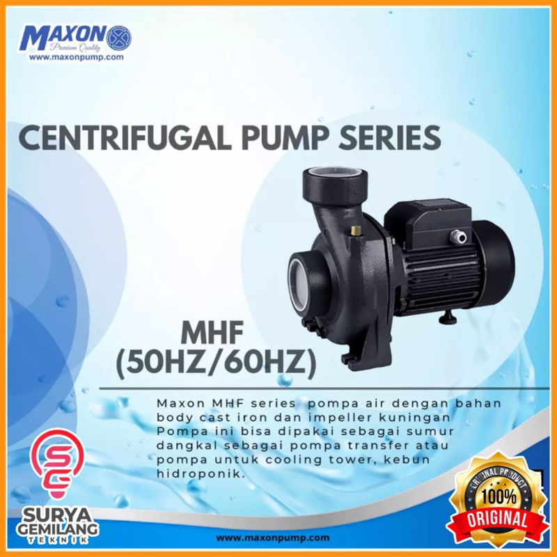 Jual Pompa Centrifugal MAXON MHF 5AR 2" X 2" 220V 2HP Pompa Air ...