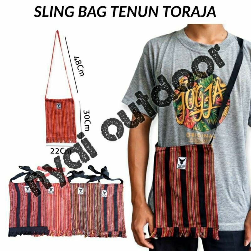 Jual Sling bag tenun Toraja tas selempang etnik Toraja asli tas pantai ...