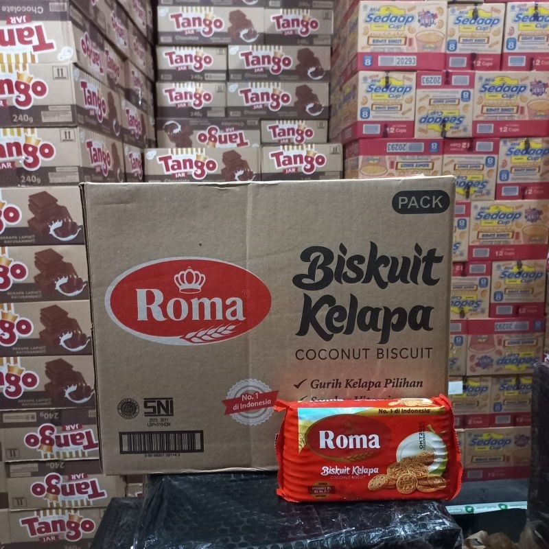 Jual Biskuit roma kelapa 300 gram 1 dus isi 28 pcs | Shopee Indonesia