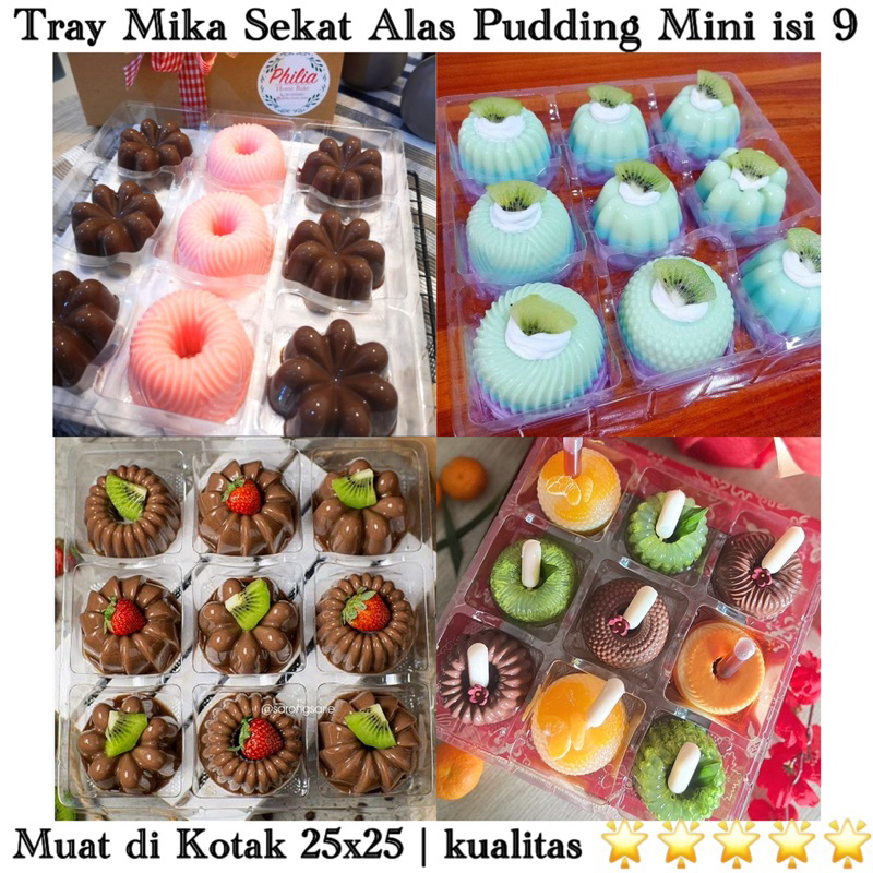 Jual Alas Mika Sekat 9 Puding Mini muat di Kotak 25x25 Sekat Mika ...