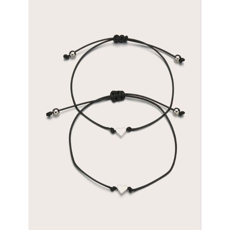 Jual Gelang Serut Love manik manik Gelang Couple Simple | Gelang Hitam ...