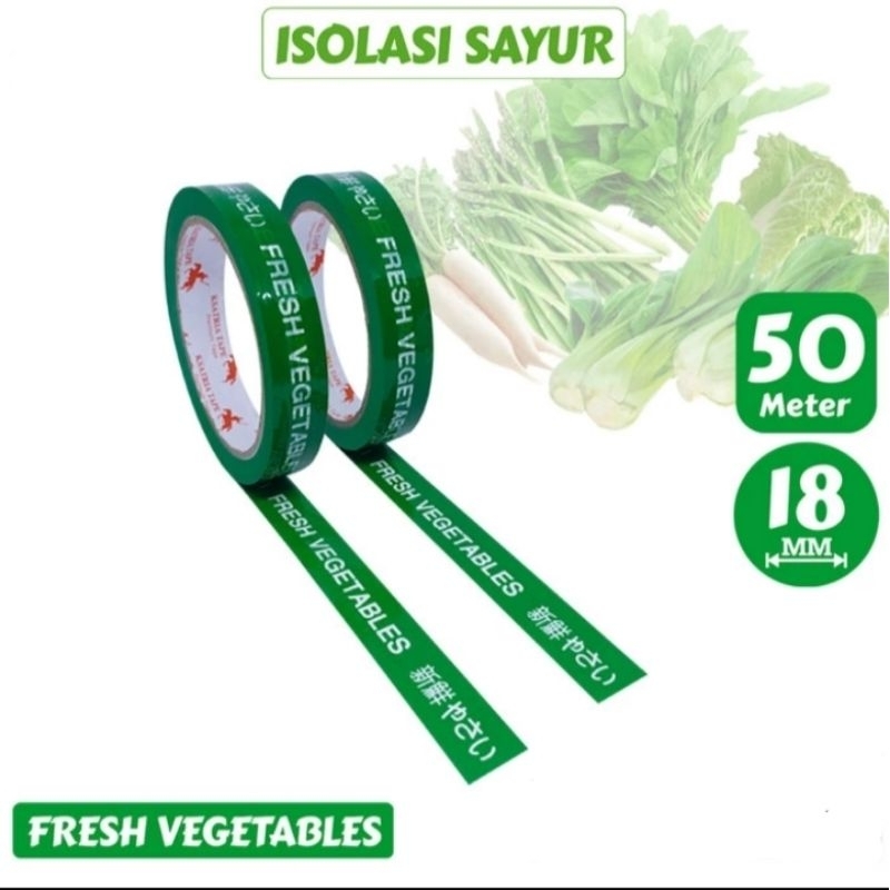 Jual Isolasi Sayur Fresh Vegetables 18mm x 50 meter | Shopee Indonesia