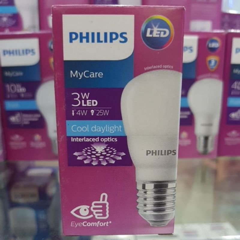 Jual Bola Lampu merk Philips Mycare 3W LED Cool daylight | Shopee Indonesia