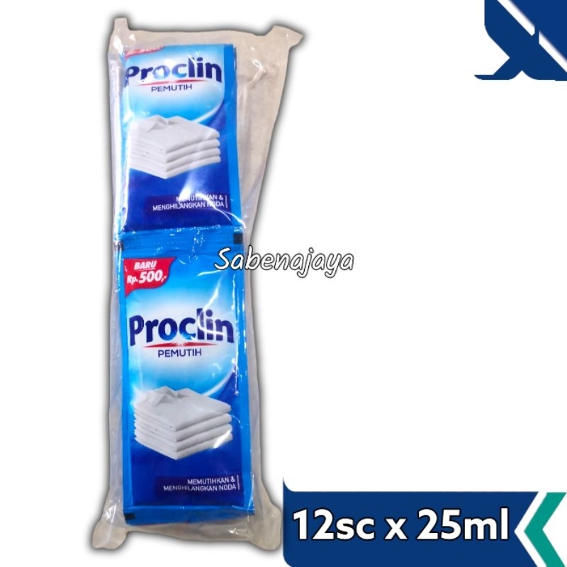 Jual Proclin Pemutih Pakaian Sachet isi 12 sc | Shopee Indonesia