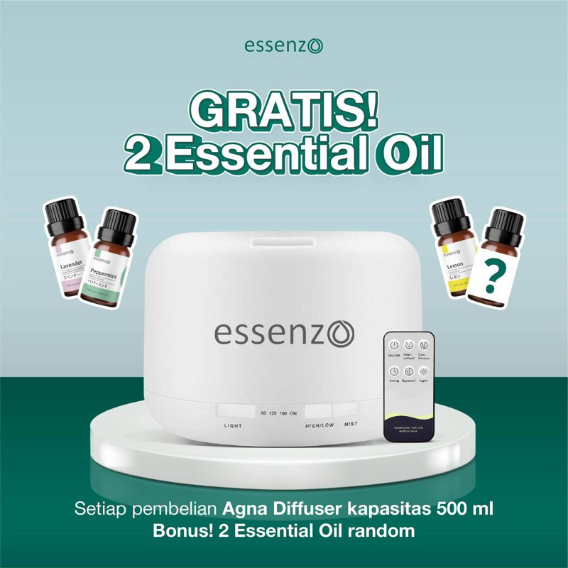 Jual ESSENZO AGNA DIFFUSER 500 ml - Free Essential Oil (Random) | Shopee Indonesia