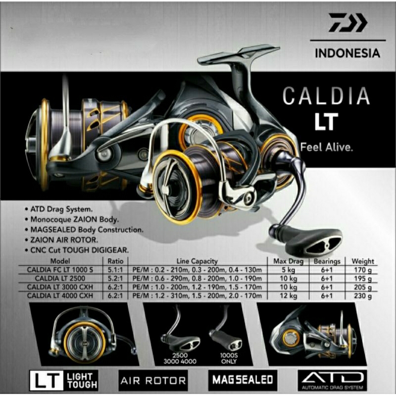 Jual REEL DAIWA CALDIA 2021 LT 1000S/2500/3000-CXH/4000-CXH - ORIGINAL | Shopee Indonesia