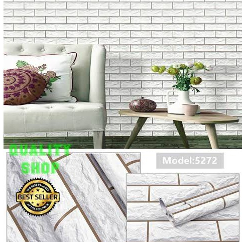 Jual Wallpaper Wall Stiker Dinding Motif Batu Bata Keren Bahan PVC Self ...