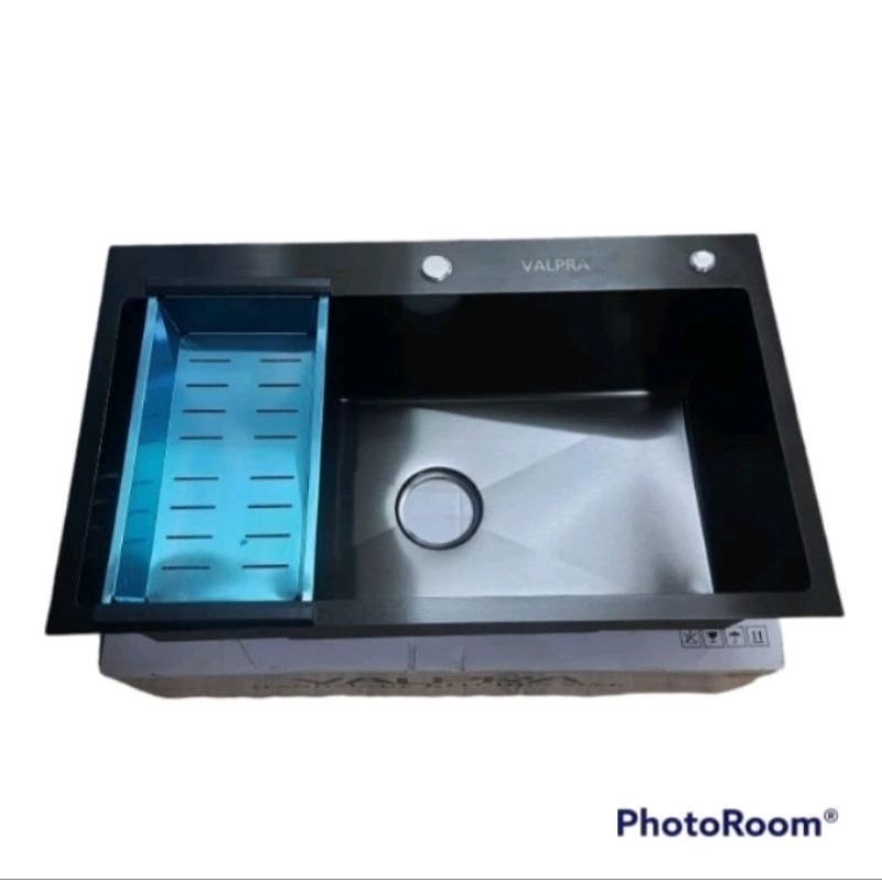 Jual Kitchen sink stainless 7545 black kran pipa / Sink 7545 hitam ...