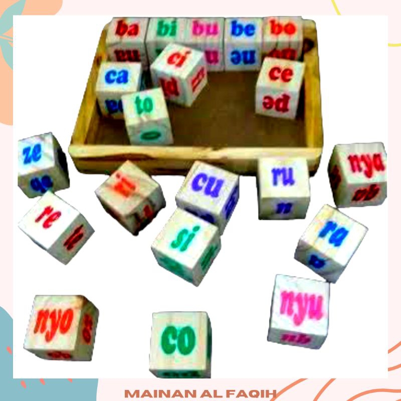 Jual Mainan Edukatif Anak Susun Balok Suku Kata/ Mainan Balok Belajar ...