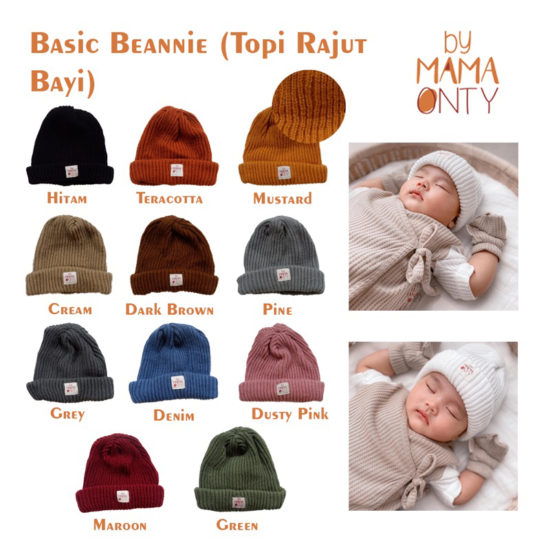 Jual BYMAMAONTY - BASIC Beanie (Topi Rajut Bayi) | Shopee Indonesia