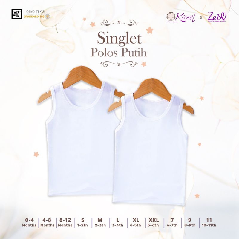 Jual KAZEL SINGLET dan TANKTOP Polos Putih 3pcs | Shopee Indonesia