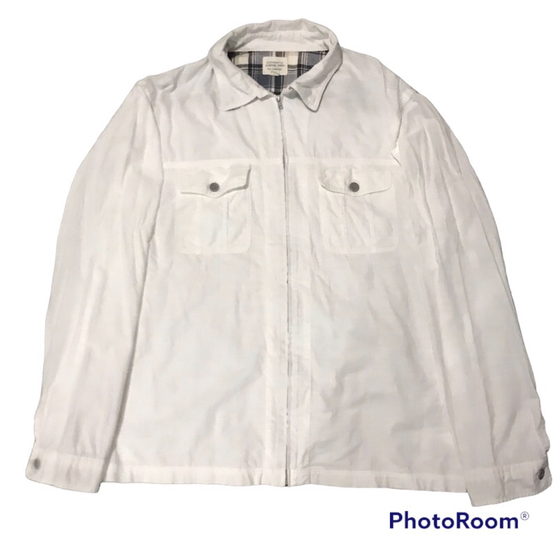 Jual uniqlo authentic original wash kerah kancing zip work wear ...