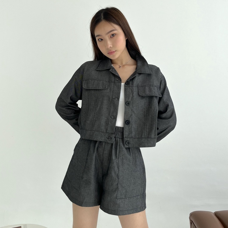 Jual Kiyorawears - Kelsi Denim Set / Setelan Jeans / Denim Setelan ...