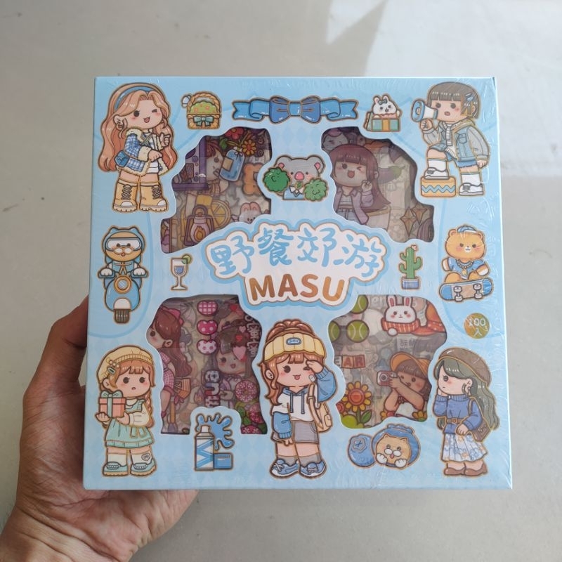 Jual Stiker Viral Kartun Momo, Anne, Masu, dll Korea isi 100 Lembar ...