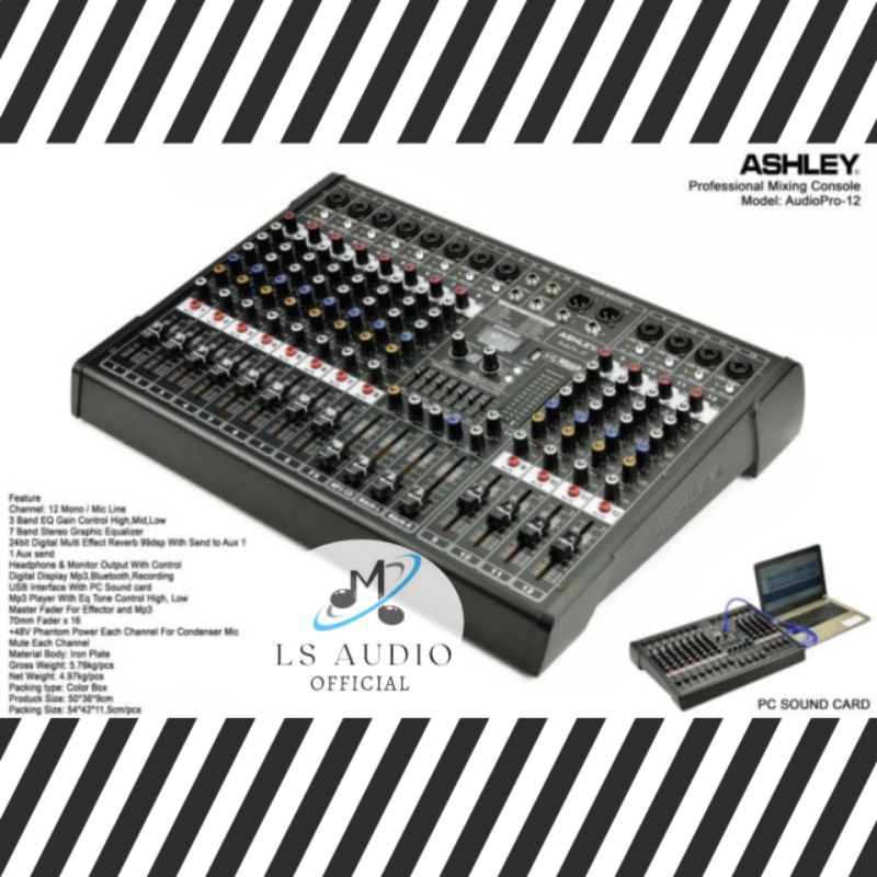 Jual Ashley Mixer AUDIO PRO 12 Original - 12 Channel Bluetooth USB ...