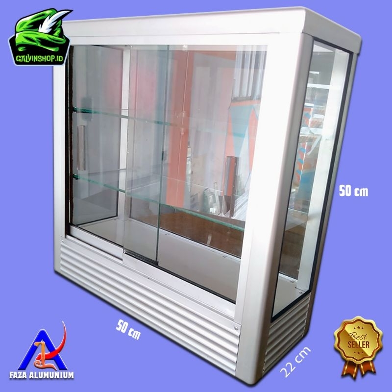 Jual Etalase kaca/ etalase mini 50cm x 22cm/ etalase serbaguna | Shopee ...