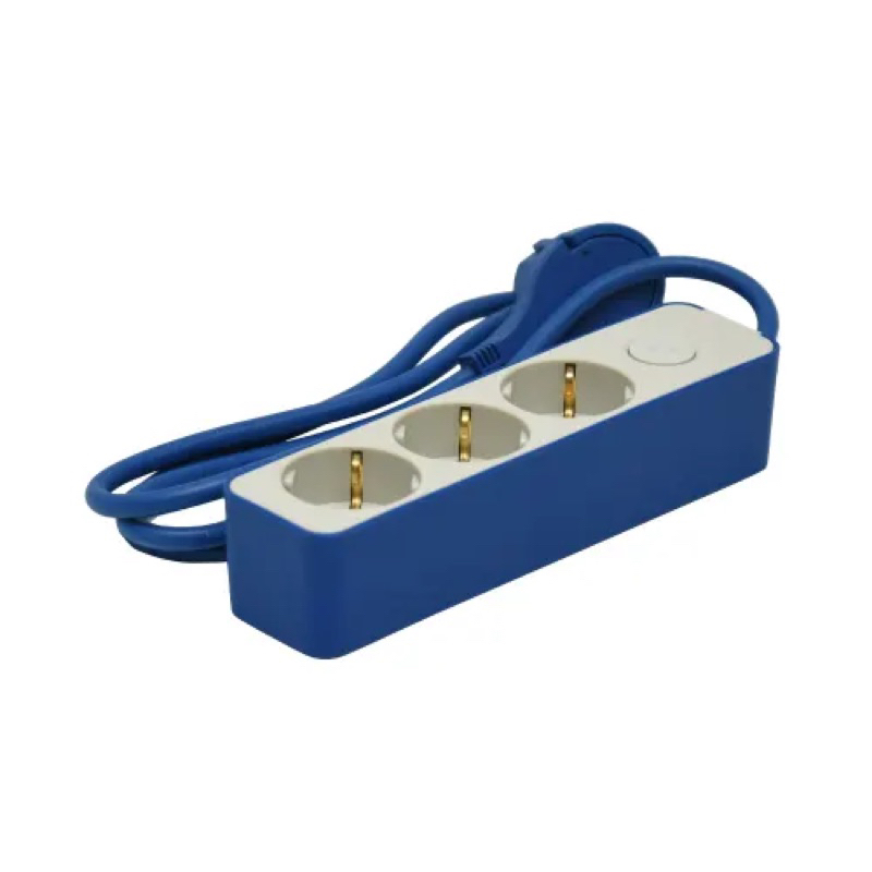 Jual kabel rol 3 socket krisbow biru | Shopee Indonesia
