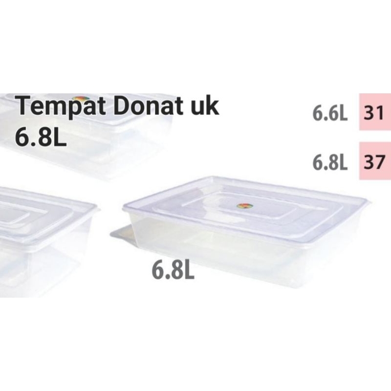 Jual KOTAK DONAT 6800ml BOX KUE PLASTIK TRANSPARAN PLASTIK 6800ML ...