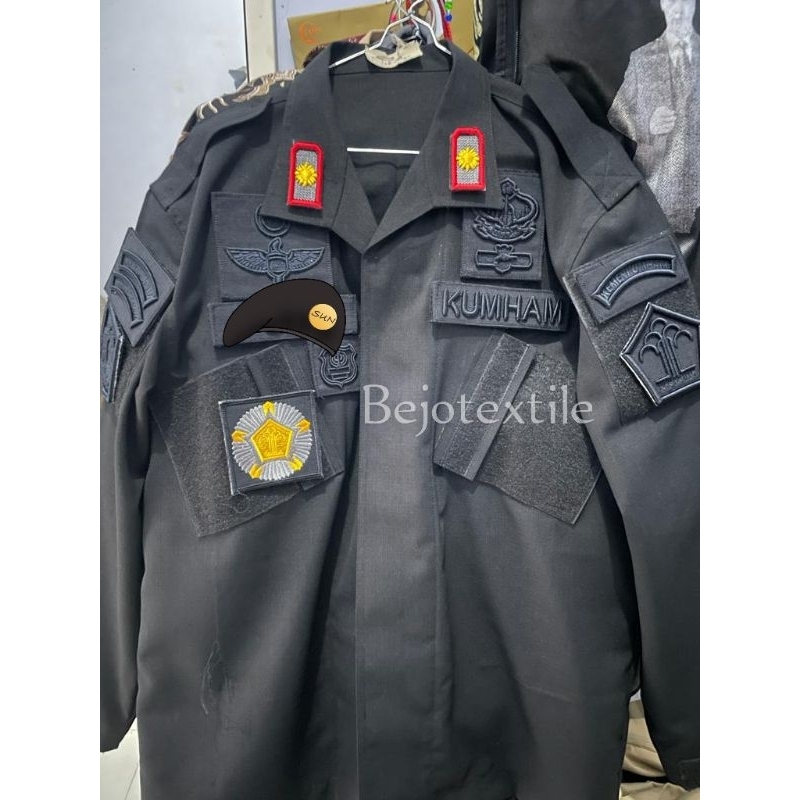 Jual kain seragam Pdl Kemenkumham superfeel hitam polsuspas | Shopee ...