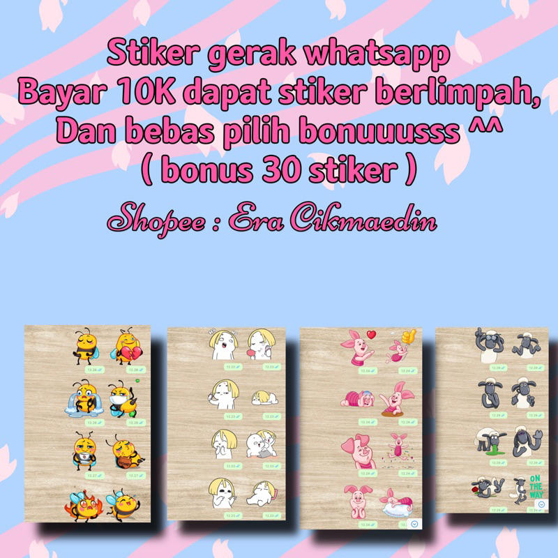 Jual STIKER GERAK WHATS*APP LUCU 10K DAPAT BONUS BERLIMPAH | Shopee ...