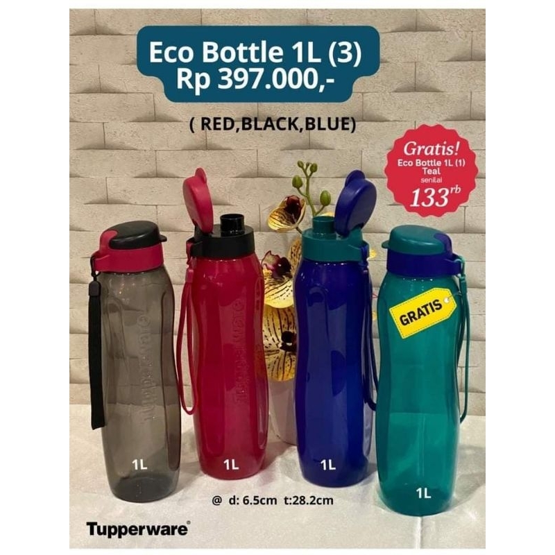 Jual New eco botol Tupperware ORI 1 liter | Shopee Indonesia