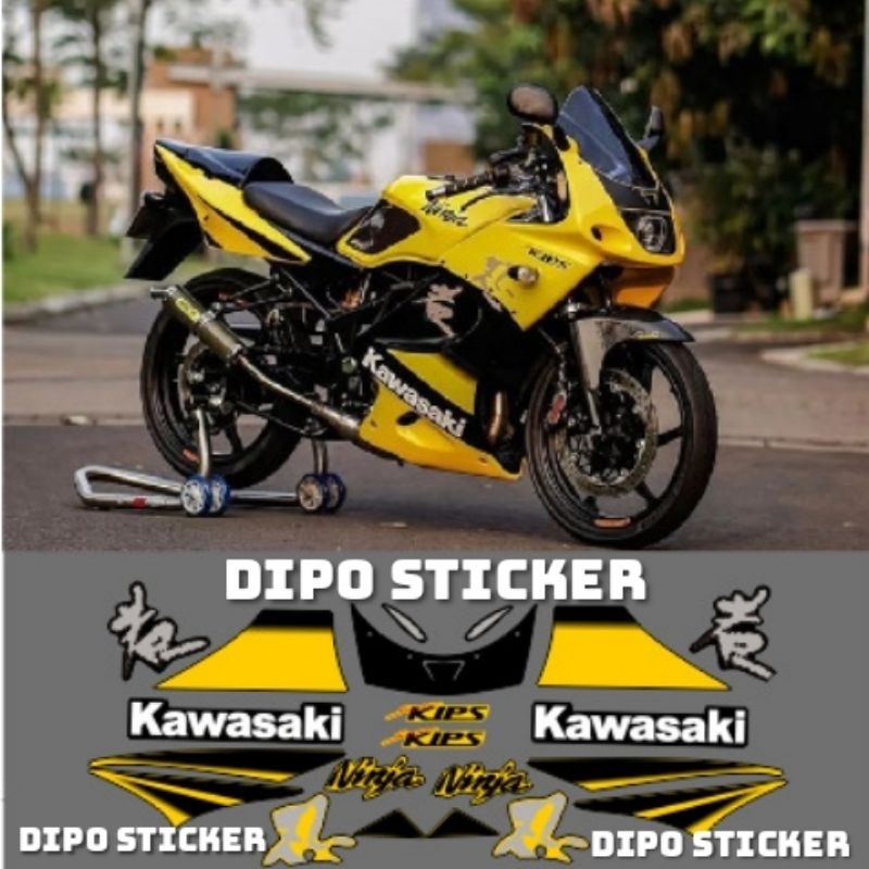 Jual sticker striping kawasaki ninja rr old SE 2011 kuning laminasi ...