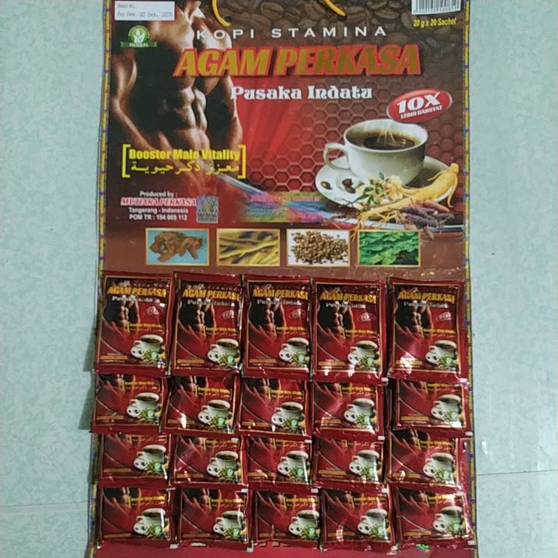 Jual Kopi Stamina Agam Perkasa Original 1 Hanger Isi 20 Sachet | Shopee ...