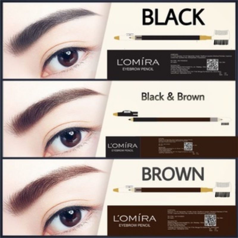 Jual Lomira Eyebrow Pencil Alis With Brush | Shopee Indonesia