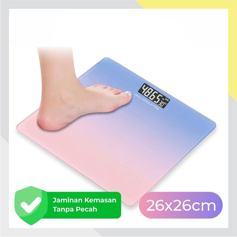 Jual TIMBANGAN BADAN DIGITAL UKURAN BESAR 26x26 CM | Shopee Indonesia