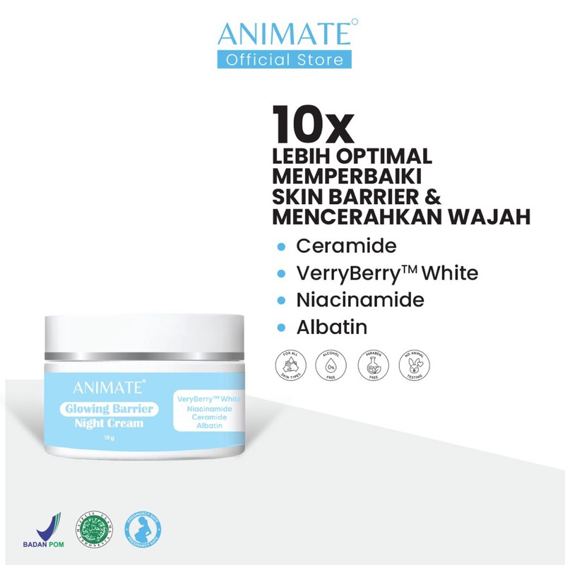 Jual Animate Glowing Barrier Night Cream 10 gr | Shopee Indonesia