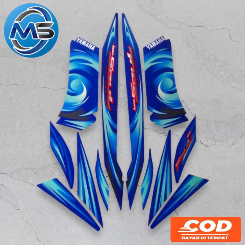 Jual Stiker Striping Motor Mio Soul 2007 Biru Sticker Lis Body Standar ...