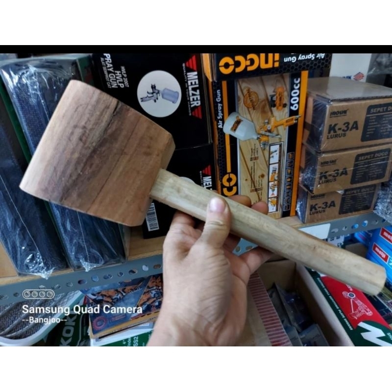 Jual Palu Kayu Pahat Wooden Hammer Genno Ukir Tatah Ukiran Kayu Alur ...