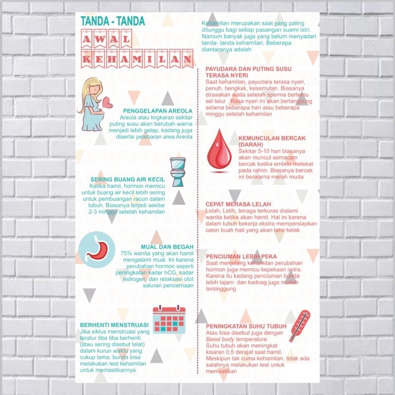 Jual Poster Kebidanan Tanda-Tanda Awal Kehamilan | Shopee Indonesia