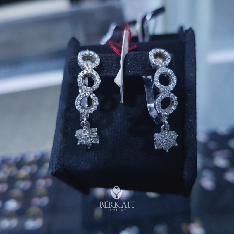 Jual Anting emas putih berlian asli natural diamond bersertifikat memo ...
