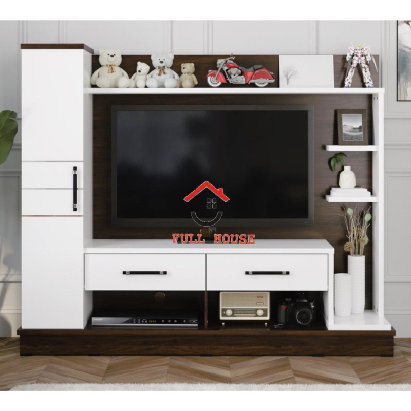 Jual wall unit buffet tv lemari penyimpanan tv penyekat ruangan rak tv ...